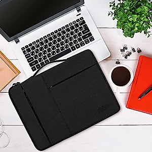Laptop Sleeve Case 15-15.6 Inch Waterproof Business Computer Carrying Case Portable Handle Briefcase Bag Compatible with 15.6 Inch MacBook Air/Pro 15-15.6 Inch HP ASUS Samsung Notebook Black
