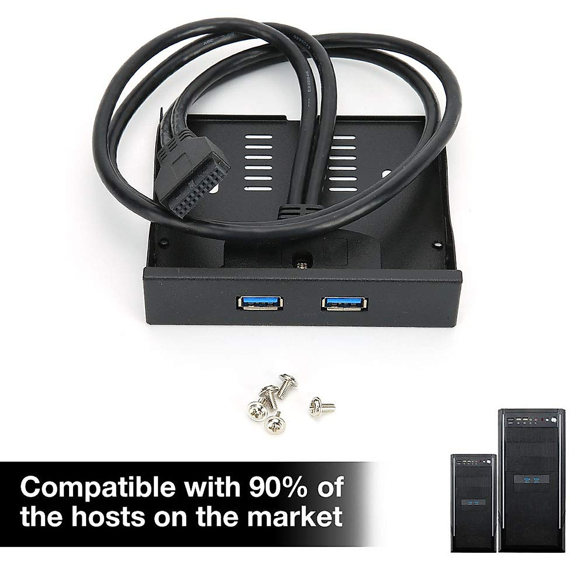 Gojiny USB Front Panel 3.5 inch USB 3.0 Floppy Front Panel 19 Pin to 2 Interface USB3.0 HUB