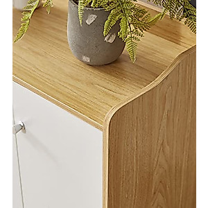 GDLMA Storage Sideboard, Kitchen Cabinet with Door and Shelves (Natural Wood)