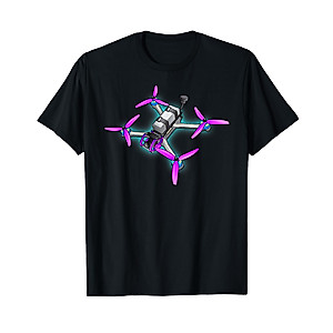 Freestyle FPV Racing Drone Pilot Acro Quadcopter Purple Blue T-Shirt