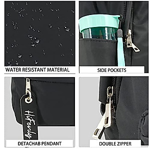 Lightweight Backpack for School, HiFenly Classic Basic Water Resistant Casual Daypack Travel with Bottle Side Pockets 17inch