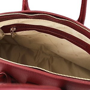 Tuscany Leather - TL Bag - Leather handbag with golden hardware - TL141529 (Red)