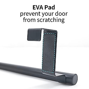 Qflushor Cabinet Door Towel Holder, Over Cabinet Towel Bar, Kitchen Over Cupboard Door Towel Holder, Stainless Steel Dish Towel Holder for Cabinet Door, Matte Black, 2 Pack