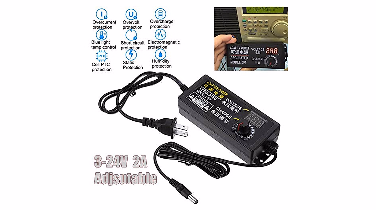 Adjustable AC/DC Switching Power Adapter Variable Voltage DC5525 Power ...
