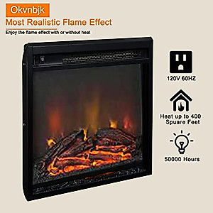 Okvnbjk Fireplace TV Stand for TVs up to 70", Entertainment Center with 18" Electric Fireplace, Farmhouse TV Stand Industrial Media Console with Sliding Barn Door for Living Room, 58 Inch, Dark Oak