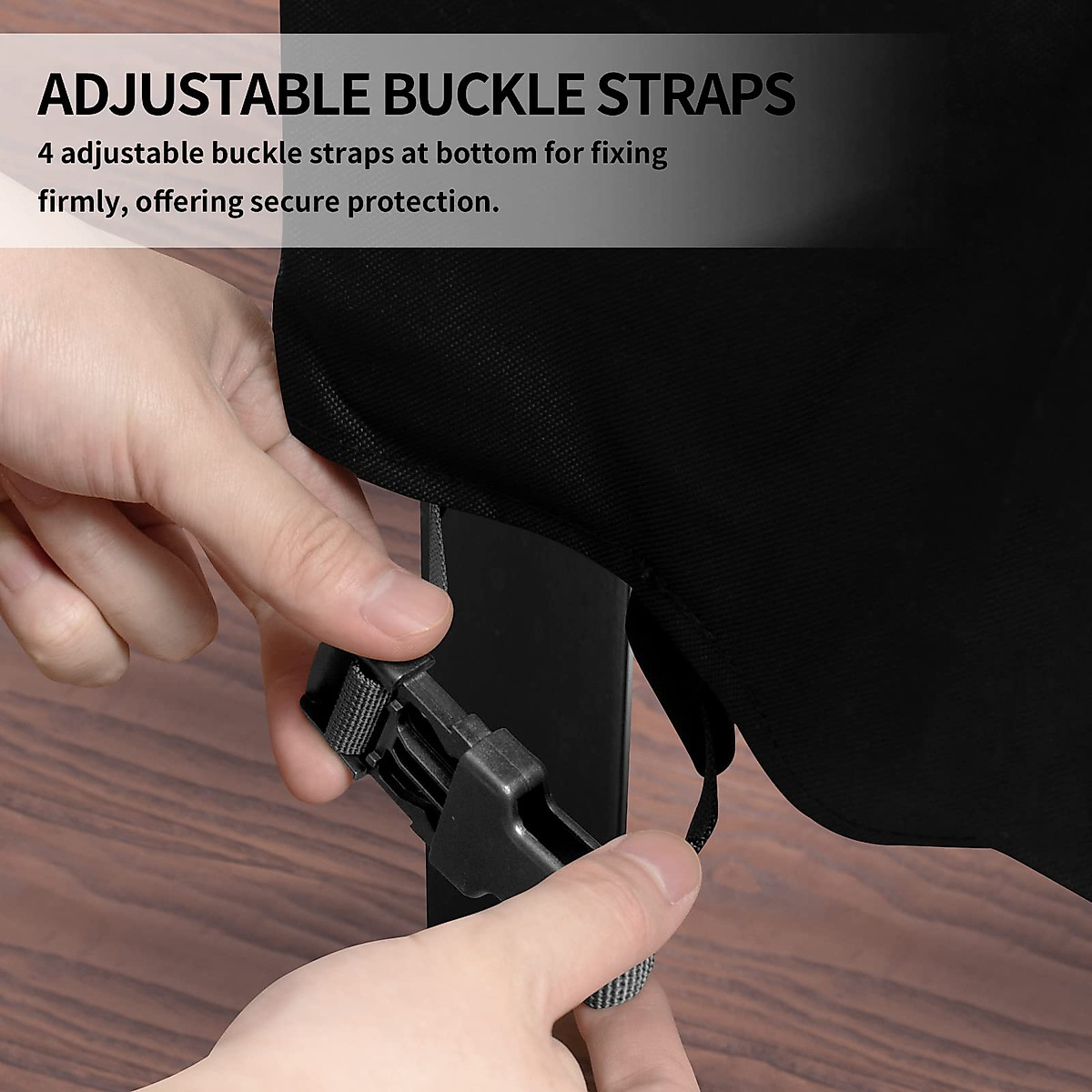 Easy-Going 600D Heavy Duty Patio Furniture Cover, Outdoor Square Table and Chair Set Cover, Waterproof Outdoor Sectional Set Cover (84"L x 84"W x 28"H, Black)