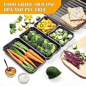 Silicone Sheet Pan Set, XOMOO Extra large size 8 PCS Nonstick Silicone Dividers for Baking Trays, Baking Pan Dividers, Baking Cooking Accessories for Oven Dinner Prep, Dishwasher Safe Air Fryer Safe