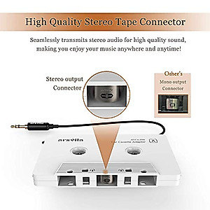 arsvita Car Audio aux Cassette Adapter and a Type C to 3.5mm Audio Aux Jack Adapter,Compatible for Google , Samsung , Xiaomi , Huawei All Type C Port Devices. --- White