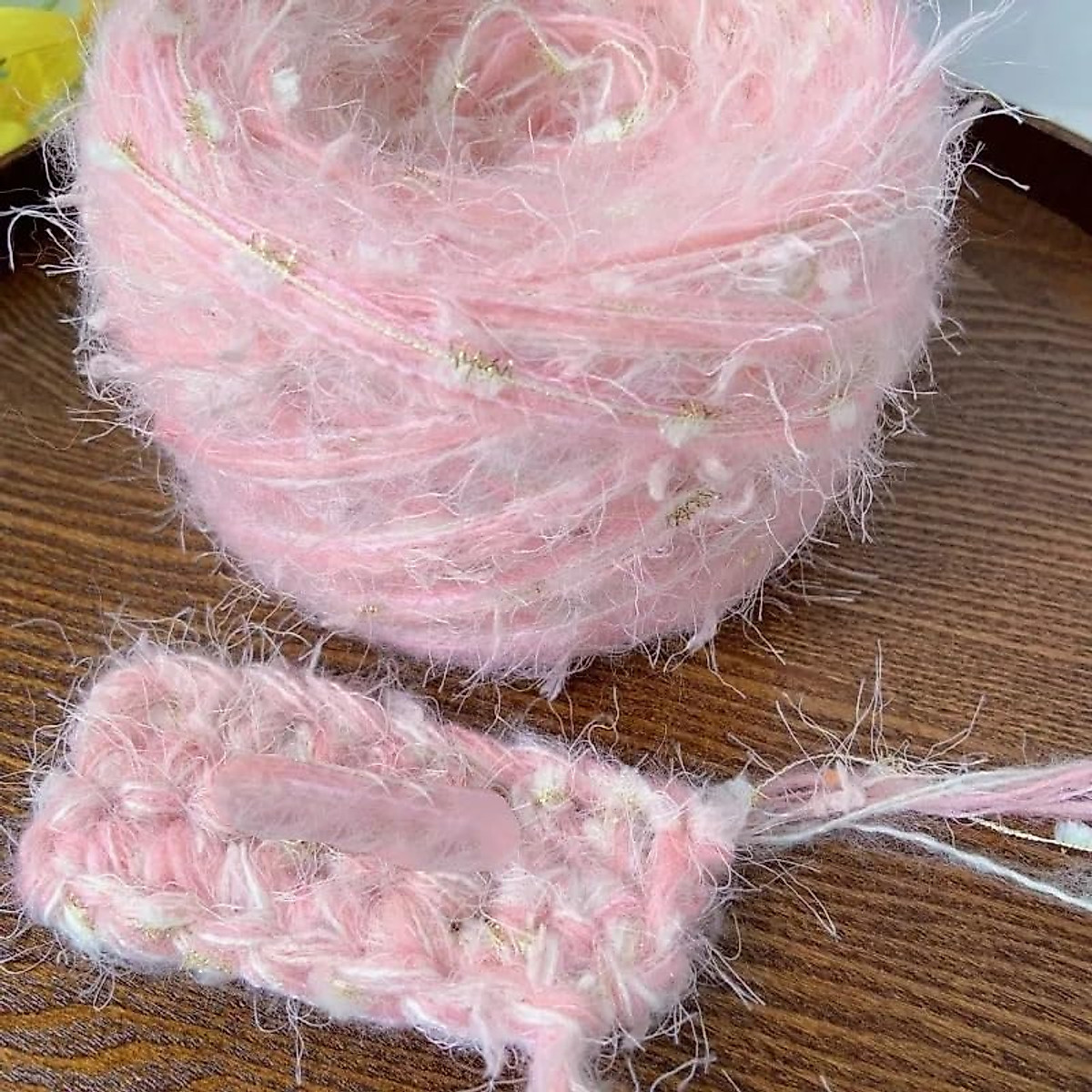 100G/Ball DIY Features Hand Mixed Line Mohair Yarn for Knitting Crochet Pretty Tassel Blend Yarn DIY Gift Knitted Bag Sweater