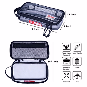 Rough Enough Clear Travel TSA Approved Toiletry Bag Small Toothbrush Case Shaving Kit Organizer Pouch for Women Men