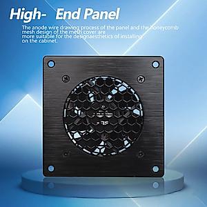 SCCCF USB Cabinet 80MM Fan Quiet Cooling Fan System 4" with Speed Control, for Home Theater AV Cabinets