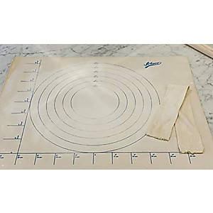 Ateco Canvas Pastry Cloth and Rolling Pin Cover, 25" x 20", Off-White
