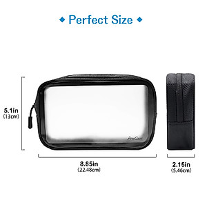 ProCase [2 Pack] TSA Approved Travel Toiletry Bag Pouch, Matte Clear Quart Size Bag Carry-On Airport Airline Compliant Bag Travel Makeup Cosmetic Bag for Toiletries Liquids Creams Cosmetics -Black