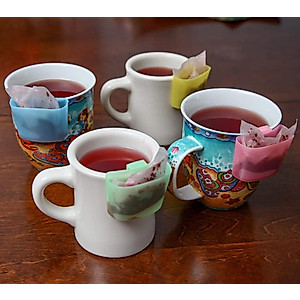 Set of 8 Tea Bag Holders that Hang Onto Your Cup! - Keeps Your Table Clean and Your Teabag Close! - Hangs Right on the Side of Your Cup! (8)