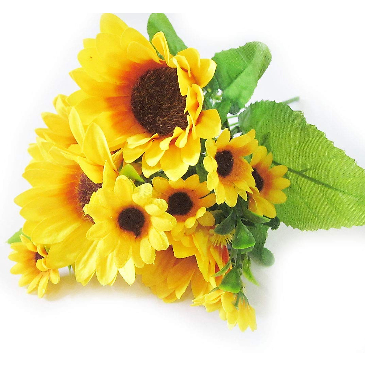 Artfen Artificial Sunflower Bouquet 5 Bunch Artificial Silk Flower Plant Home Hotel Office Wedding Party Garden Craft Art Decor 13 inch High