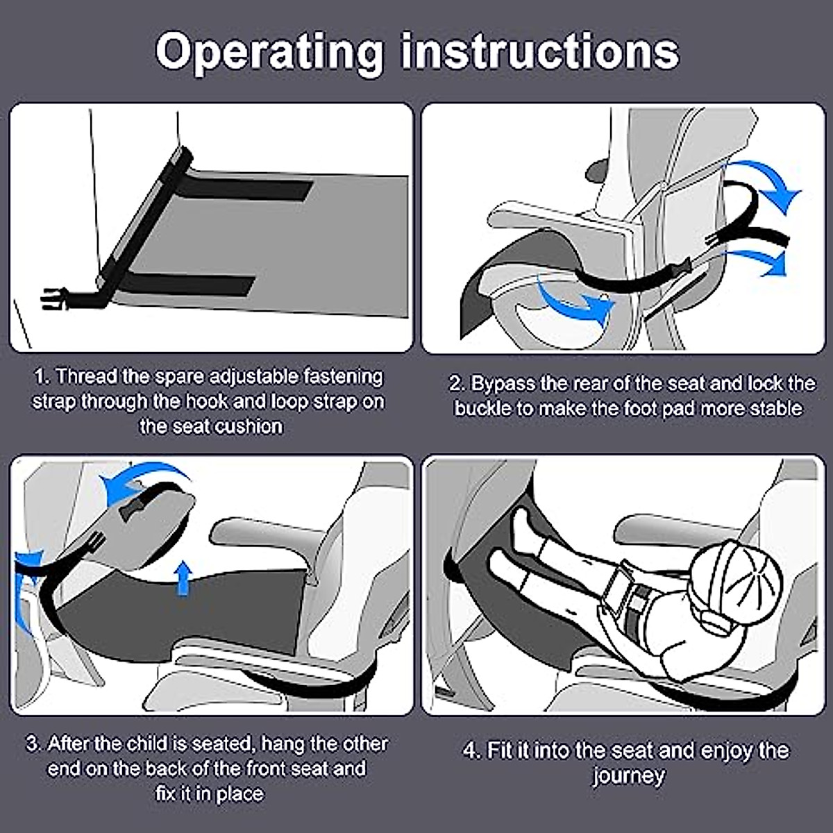 Kids Airplane Bed, Airplane Seat Extender for Kids Toddler Travel Bed Portable Waterproof Toddler Airplane Bed Airplane Travel Accessories for Kids (Gray)