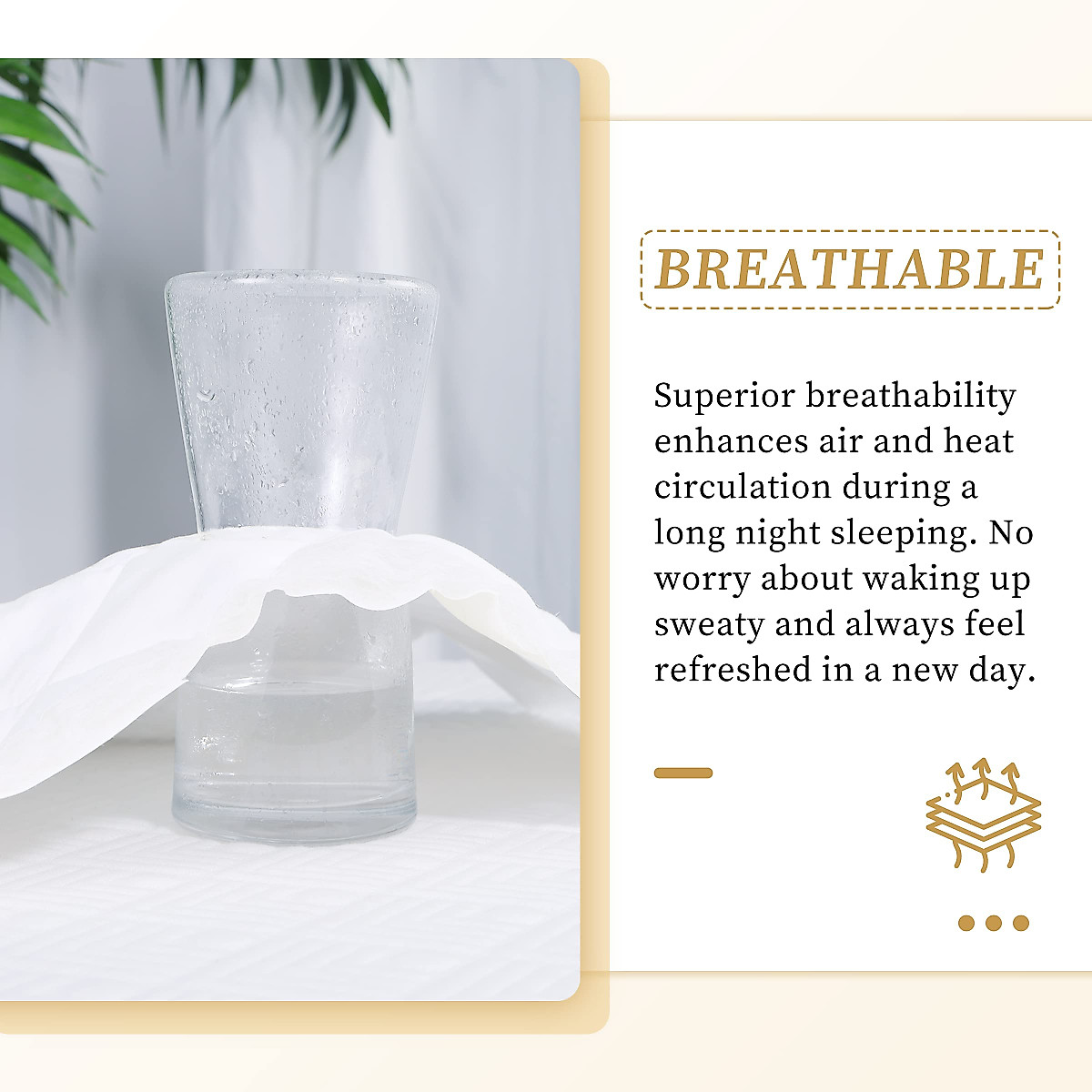 Quilted Fitted Queen Mattress Pad Cover, Waterproof Mattress Protector, Deep Pocket Elastic Fits Up to 21'', Breathable Soft Alternative Filling Mattress Pad