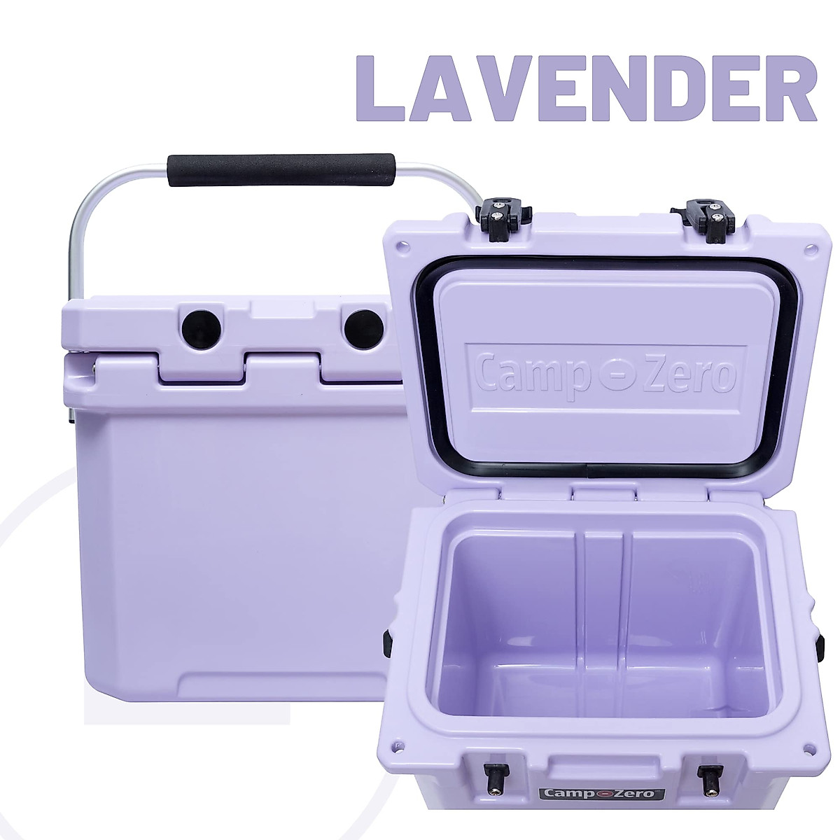 CAMP-ZERO 12L-12.6 Quart Portable Hard Cooler Ice Chest, Perfect for Drinks, Lunch, Beach, Picnics, Boating, Camping and Travel with 2 Molded-in Cup Holders and Folding Aluminum Handle