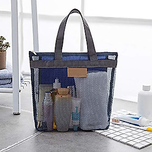 JIANWEI Mesh Shower Caddy, Portable Lightweight Storage Bag Quick Dry Shower Caddy Tote Travel Bathroom Clothes Organizer College Dorm Room Essentials Perfect For Gym, Swimming
