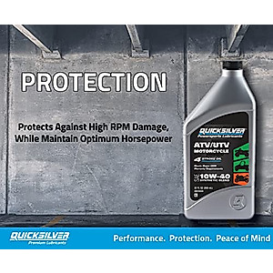 Quicksilver 8M0166408 10W-40 Synthetic Blend ATV/UTV/Motorcycle Oil – 1 Qt.