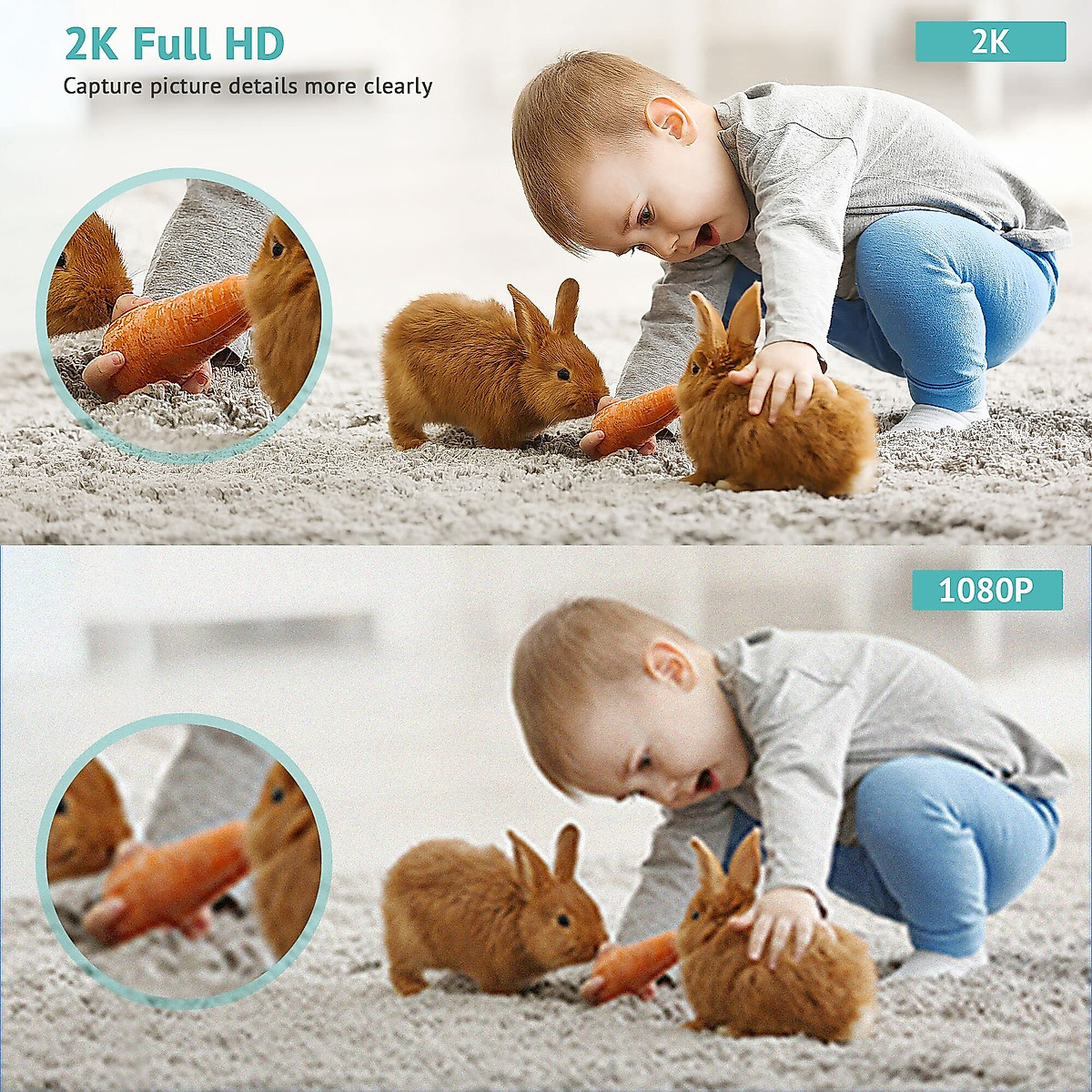 LaView 3MP Cameras for Home Security,2K Indoor Security Camera for Baby/Elder/Pet with Clear Night Vision,24/7 Live Video,Motion Detection,2 Way Audio,US Cloud/SD Card Storage,Compatible with Alexa