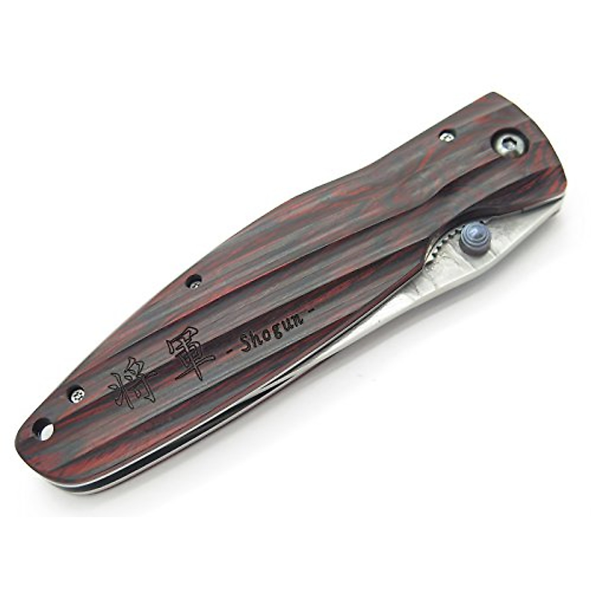 Mcusta Seki Japan Leyasu MC-183D Red Shogun VG-10 Damascus Folding Hunter Knife