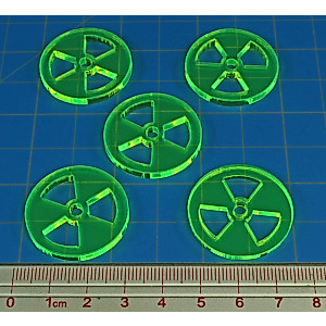 LITKO Large Radiation Tokens, Fluorescent Green (5)