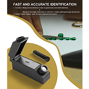 Refractometer, Jewelry Refractometer, RHG181 1.30 to 1.81 Professional ldentification Refractometer, Portable Refractometer with 3ml Reflective Index Fluid, f