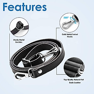 SeptCity Purse Strap Replacement, Genuine Leather Adjustable Crossbody Shoulder Straps For bags1.8 CM Width