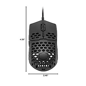Cooler Master MM710 53G Gaming Mouse with Lightweight Honeycomb Shell, Ultralight Ultraweave Cable, Pixart 3389 16000 DPI Optical Sensor