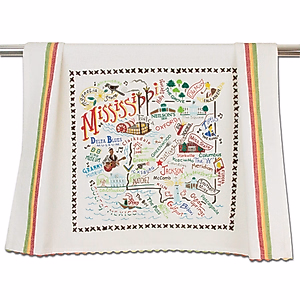 Catstudio Mississippi Dish Towel - U.S. State Souvenir Kitchen and Hand Towel with Original Artwork - Perfect Tea Towel for Mississippi Lovers, Travel Souvenir