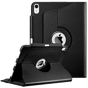Fintie Rotating Case for iPad Air 11-inch M2 (2024), iPad Air 5th / 4th Generation (2022/2020) 10.9 Inch with Pencil Holder - 360 Degree Rotating Protective Stand Cover, Black