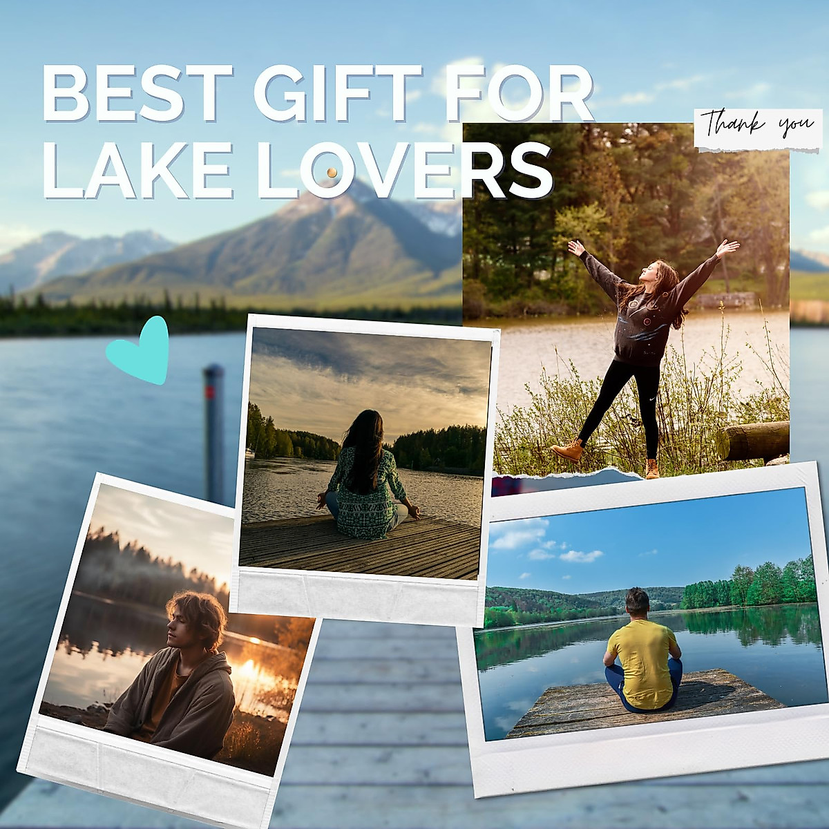 Onebttl Lake House Gifts, Lake Life Gifts for Women/Men, 20oz Insulated Tumbler, Perfect for Boat Owner/Lake Lovers - Lake Time (Teal)