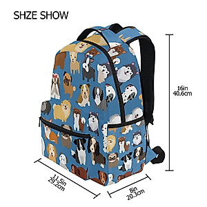 Wamika Funny Cartoon Dog Paw Backpack Bookbags Daypack School Supplies for Students Girls Boys,Cute Puppy Animal Flowers Laptop Bookbag Shoulder Bag Travel Sports for Men Women