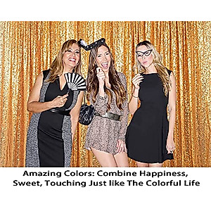 Sequin Backdrop 8x8ft Sequin Curtain Backdrop Gold Sequin Curtains Panel Wedding Backdrop Curtains Glitter Backdrops for Photography (8FTx8FT, Gold)