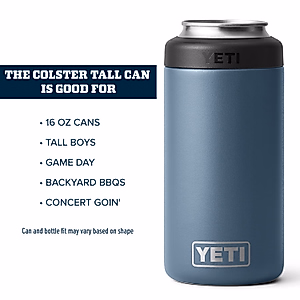 YETI Rambler 16 oz. Colster Tall Can Insulator for Tallboys & 16 oz. Cans, Nordic Blue