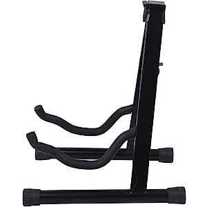 KEPLIN Foldable Guitar Stand A Frame - Universal Floor Stand for all Guitars, Acoustic, Electric and Base, Portable and Great for Travel, Black