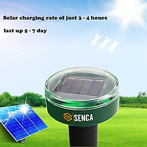 Senca Upgraded Version Solar Powered Sonic Mole Repellent Rodent Repellent Pest Deterrent, Chaser Mole, Gopher, Vole, Snake Repellent for Outdoor Lawn Garden Yards Pest Control (4)