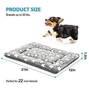 Kigmmro Dog Bed Mat, Reversible Dog Crate Pad for Medium Small Dogs, Machine Washable Pet Bed Pad for 22-inch Kennel, Portable and Soft Pet Bed Mat