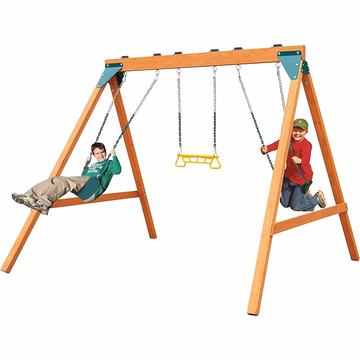 Swing-N-Slide PB 8360 Ranger Wooden Swing Set with Swings, Brown (Amazon Exclusive)