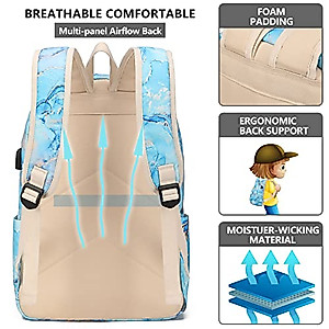 EZYCOK Laptop Backpack for Girls Women, Water Resistant School Bookbag Casual Daypack Travel Backpack with USB Charging Port