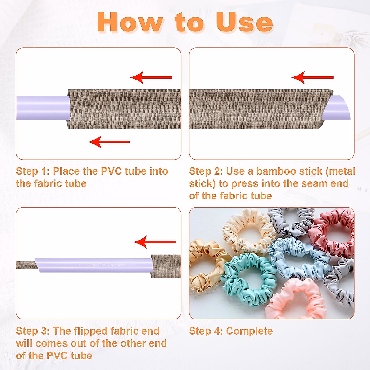 3pcs Quick Turn Fabric Set, Tube Turners for Sewing Threading Fabric Tube Turners Multifunctional Fast Turning Tool for Sewing Knitting DIY Crafts, 3 Sizes