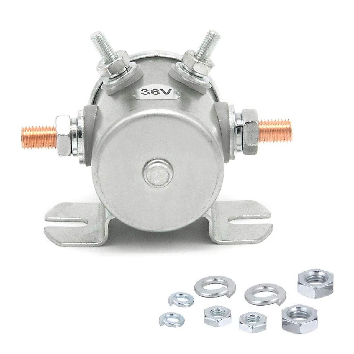 36 Volt Continuous Duty Solenoid Relay 4 Terminal For Marathon Ezgo TXT Series,1980-2010 Electric Golf Cart Max 200A Replaces # 70-120224 11761-G1 27855-G01 27855-G02 31680-G1 24080 E-Z-Go 11761GA