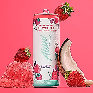 Alani Nu Sugar-Free Energy Drink, Pre-Workout Performance, Hawaiian Shaved Ice, 12 oz Cans (Pack of 12)