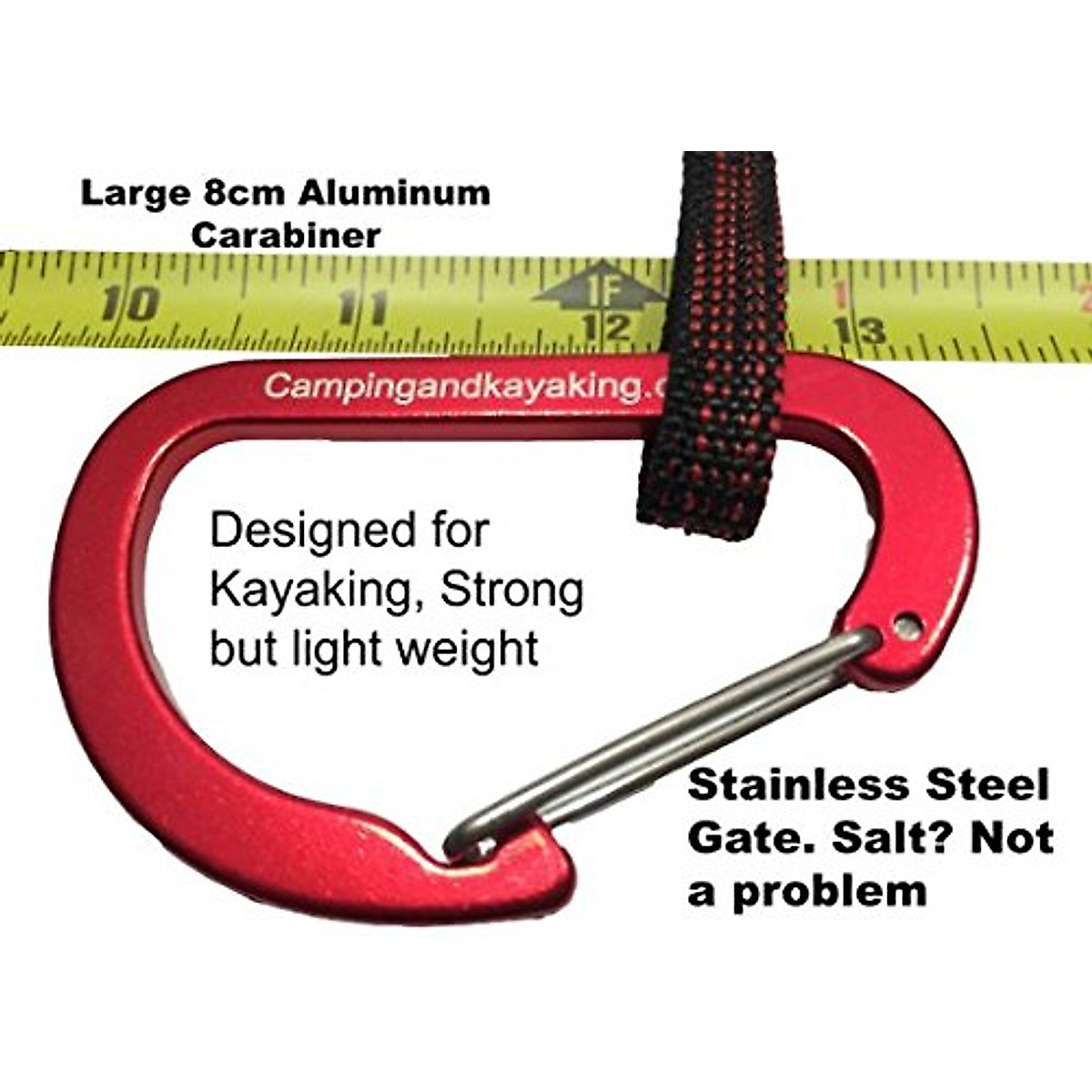 Campingandkayaking CK 8 FT Kayak Leash, Stay Connected. (Red) Made in The USA.