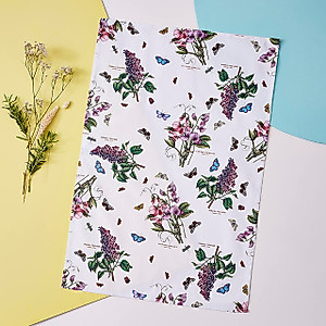 Pimpernel Botanic Garden Collection Tea Towel | Quick Drying Cotton Dish Towel | Multi-Purpose Absorbent Kitchen Towel with Floral Design | Measures 18” x 29”