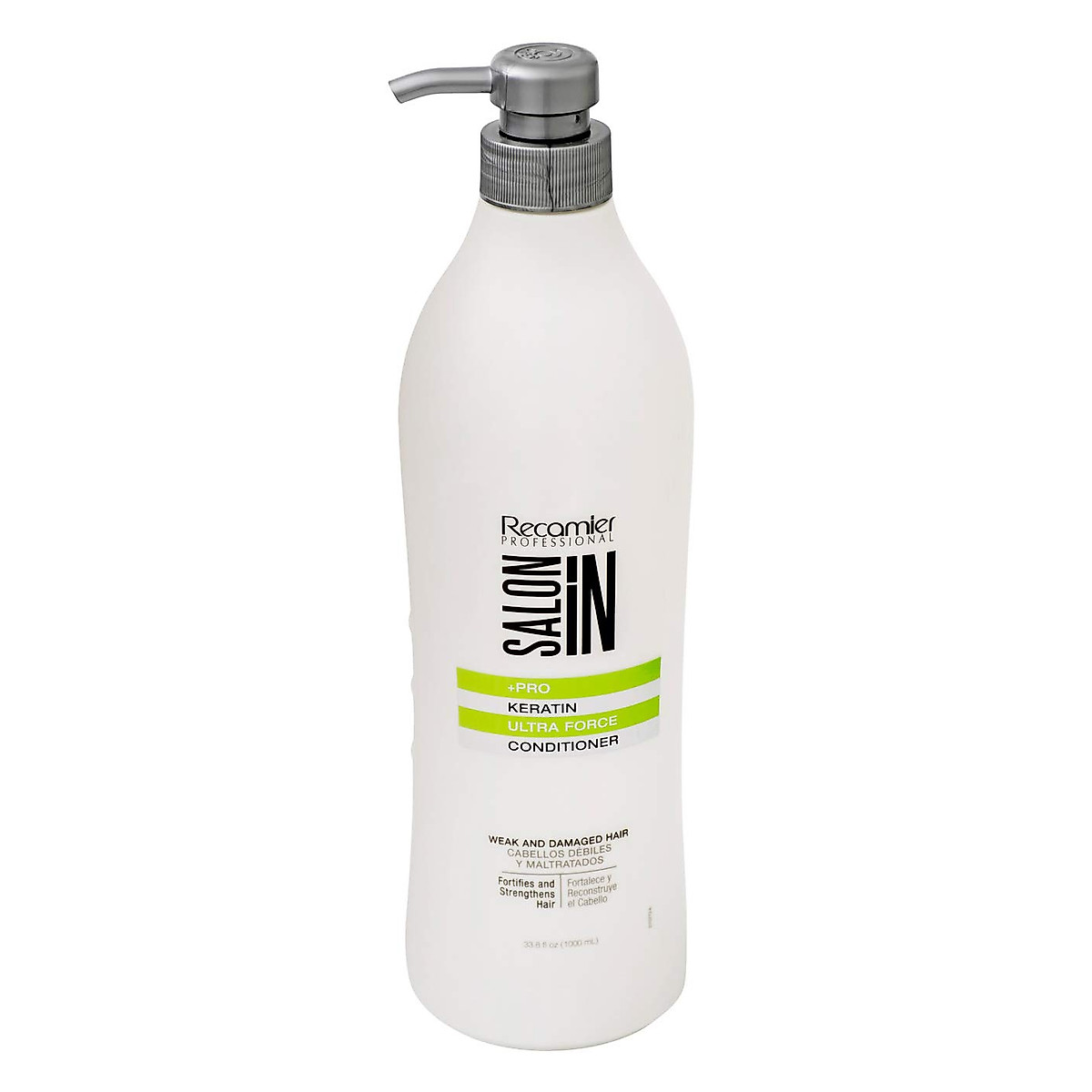 Recamier Professional Salon In +Pro Keratin Ultra Force Hair Conditioner 33.8oz - Acondicionador con Keratina para el Cabello Debil y Maltratado