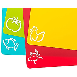 #1 Best Cutting Mat Set. Colorful Kitchen Cutting Board Set, Super Easy Clean Modern Cutting Boards, Nice Flexible Non-Stick Surface. 4 Pieces. Imperial Kitchen Collection