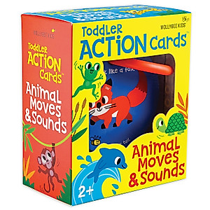 MOLLYBEE KIDS Toddler Action Cards Animal Moves and Sounds, Gifts for Ages 2+