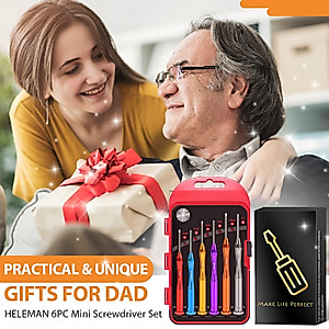 6PC Magnetic Small Screwdriver Set - Flathead and Phillips Micro Head Mini Screwdriver Set Precision CRV Eyeglasses Watches Electronics Computer Repair Kit Cool Gadgets Tool Gifts for Men